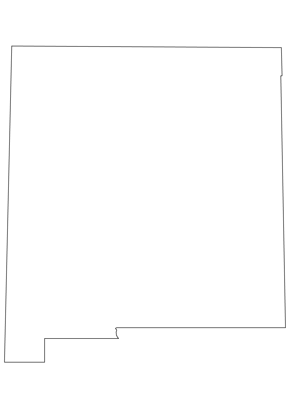 New Mexico State Map Outline - Map